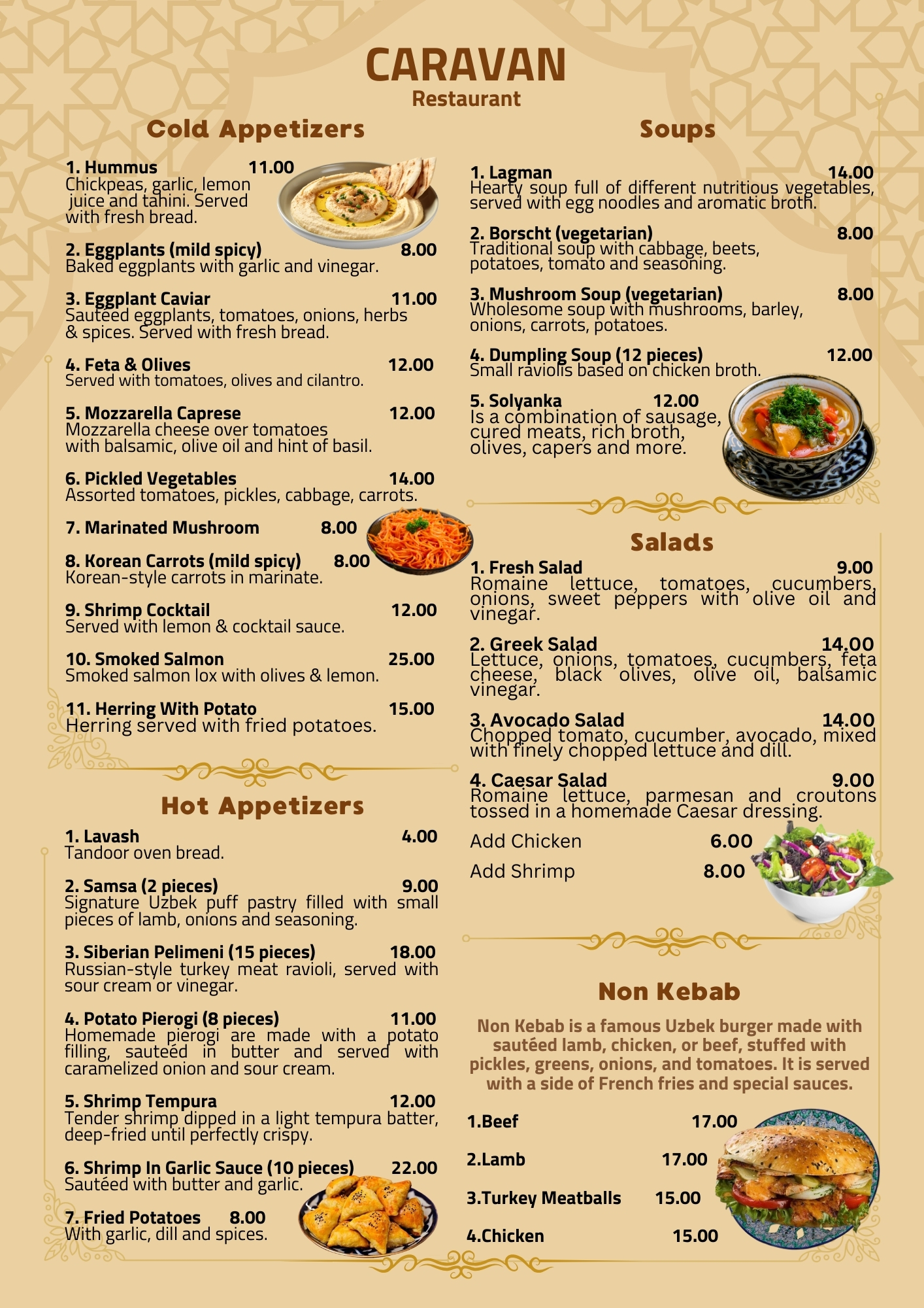 Menu – Caravan Restaurant