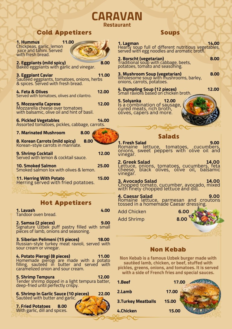 Menu – Caravan Restaurant