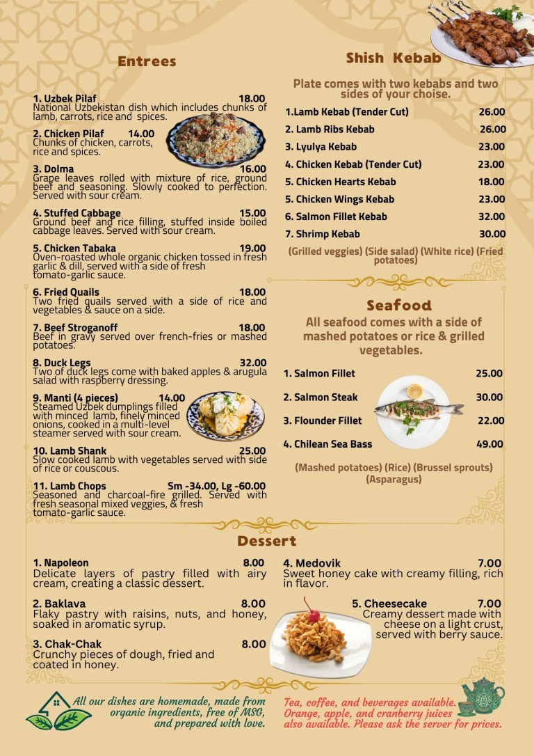 Menu – Caravan Restaurant